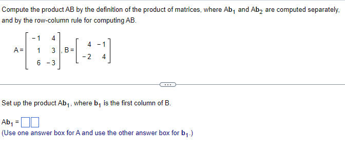 Solved Compute the product AB by the definition of the | Chegg.com