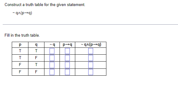 Solved Construct a truth table for the given statement. | Chegg.com