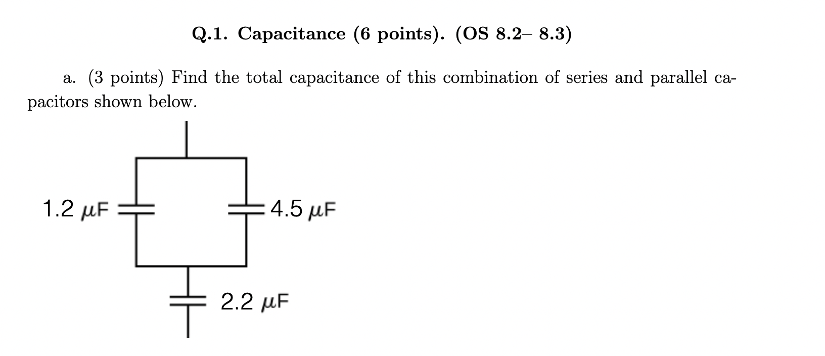 Solved a. (3 points) Find the total capacitance of this | Chegg.com