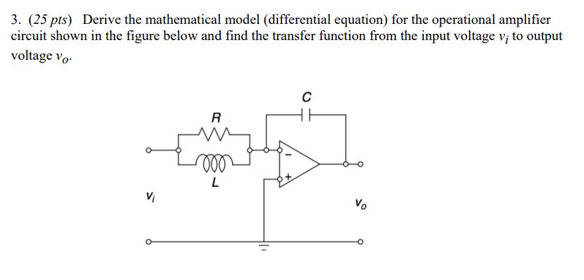 Solved 3. (25 pts) Derive the mathematical model | Chegg.com
