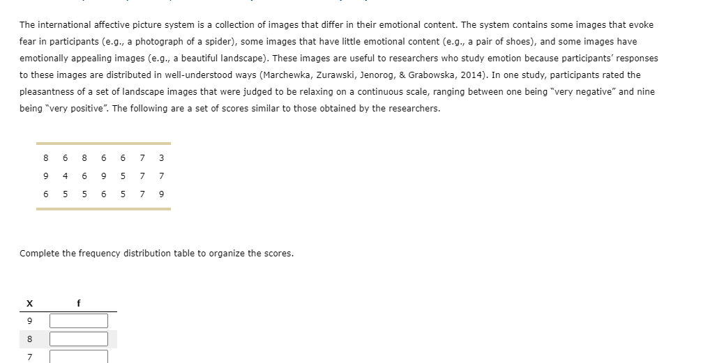 Solved The international affective picture system is a | Chegg.com
