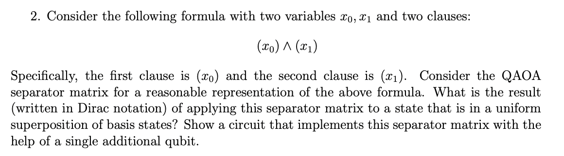 2. Consider the following formula with two variables | Chegg.com
