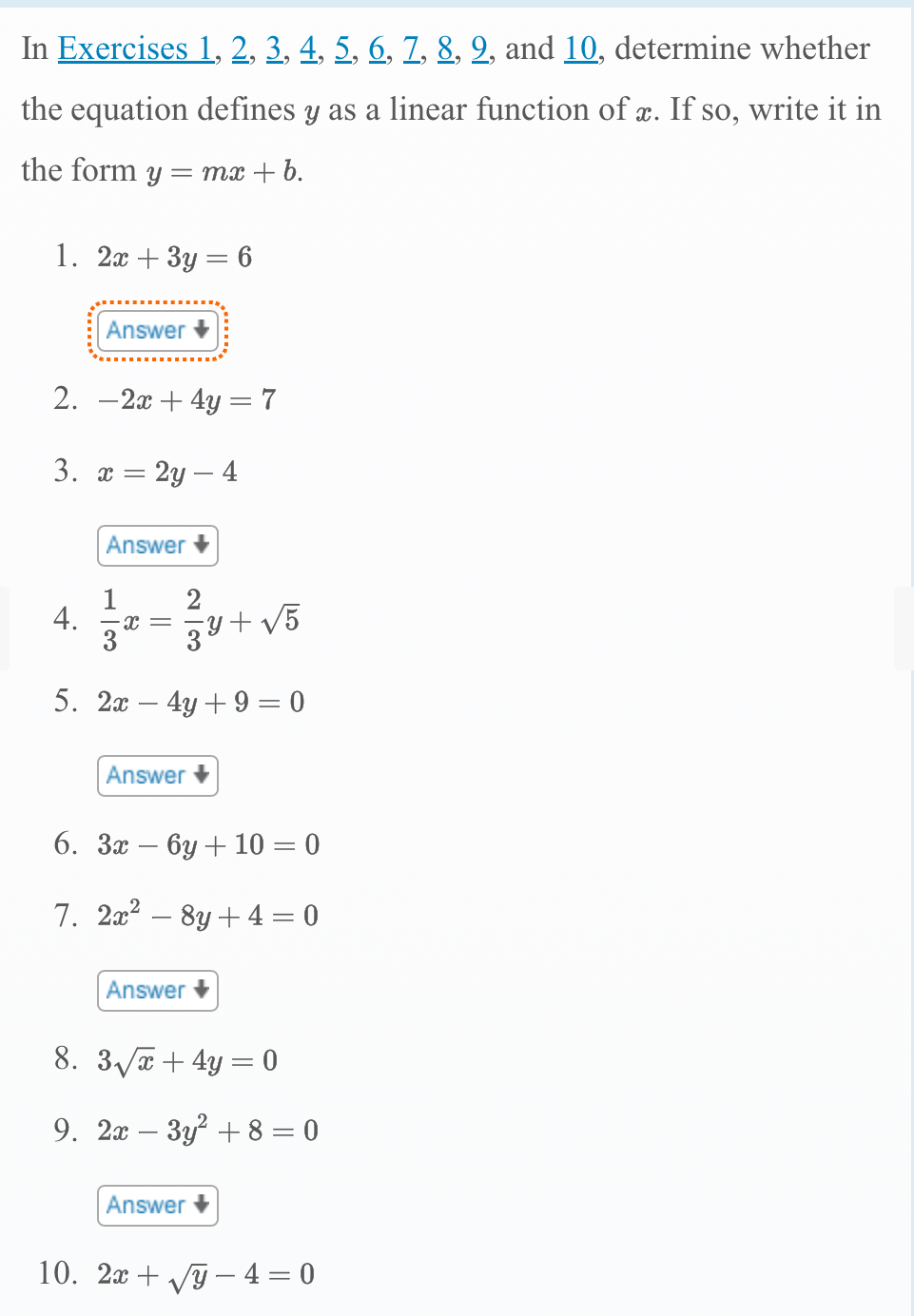 In Exercises 1, 2,3,4,5,6,7,8,9?, ﻿and 10?, | Chegg.com