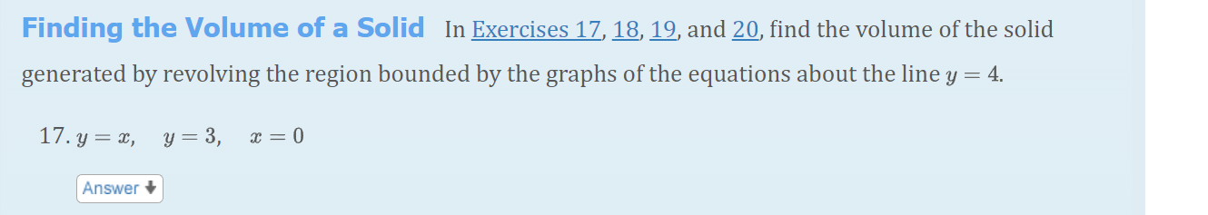 Solved Finding the Volume of a Solid In Exercises 17,18,19, | Chegg.com