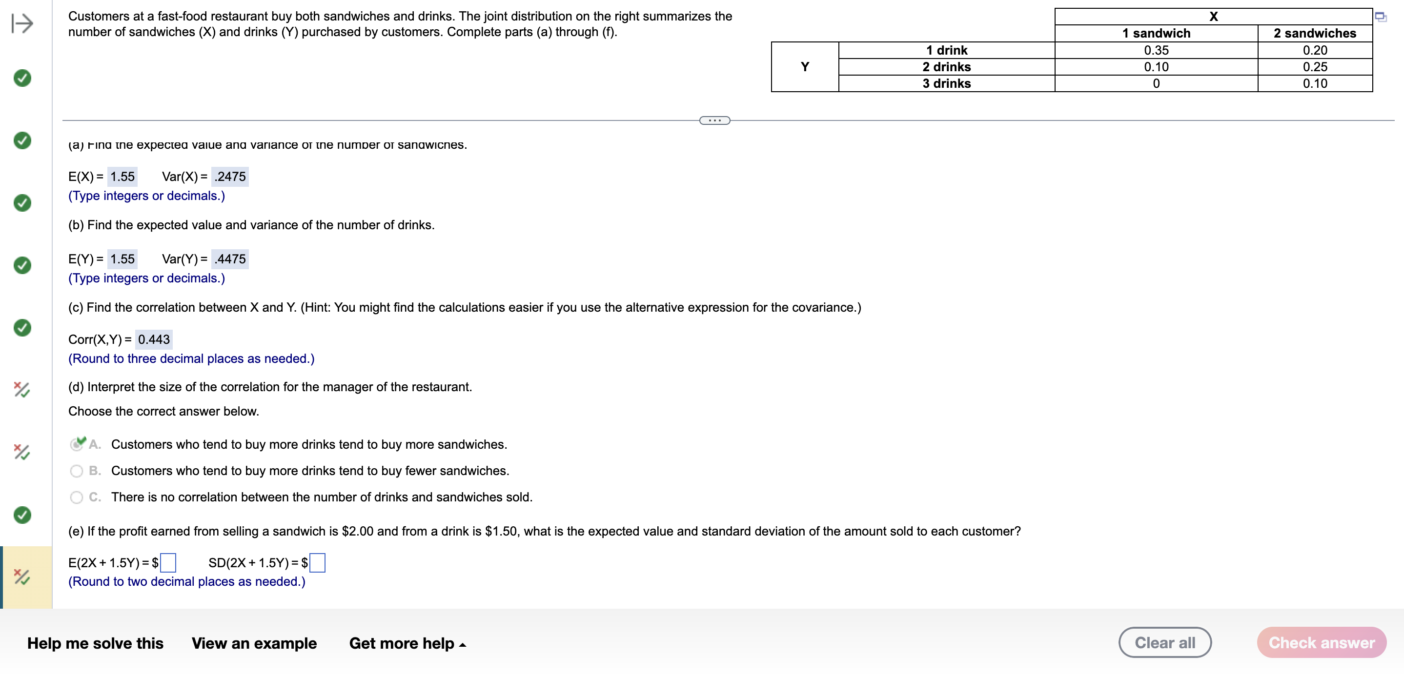 Solved Customers at a fast-food restaurant buy both | Chegg.com