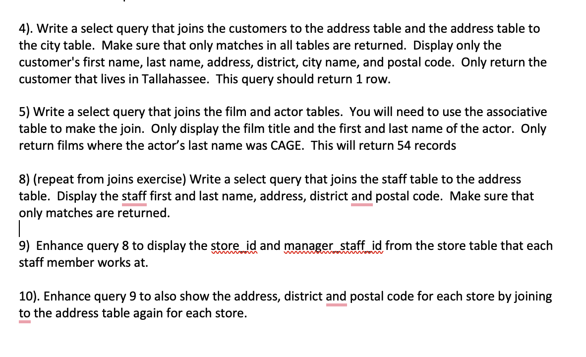 Solved 4). Write a select query that joins the customers to | Chegg.com