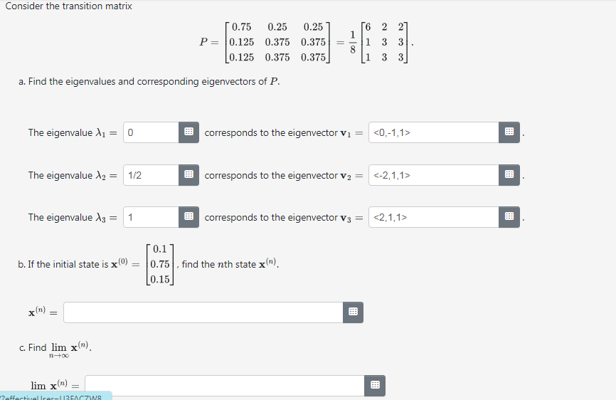 Solved onsider a matrix A with eigenvalues | Chegg.com