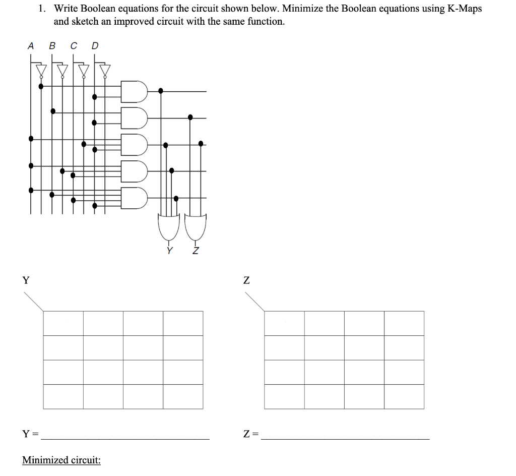 Solved 1. Write Boolean equations for the circuit shown | Chegg.com