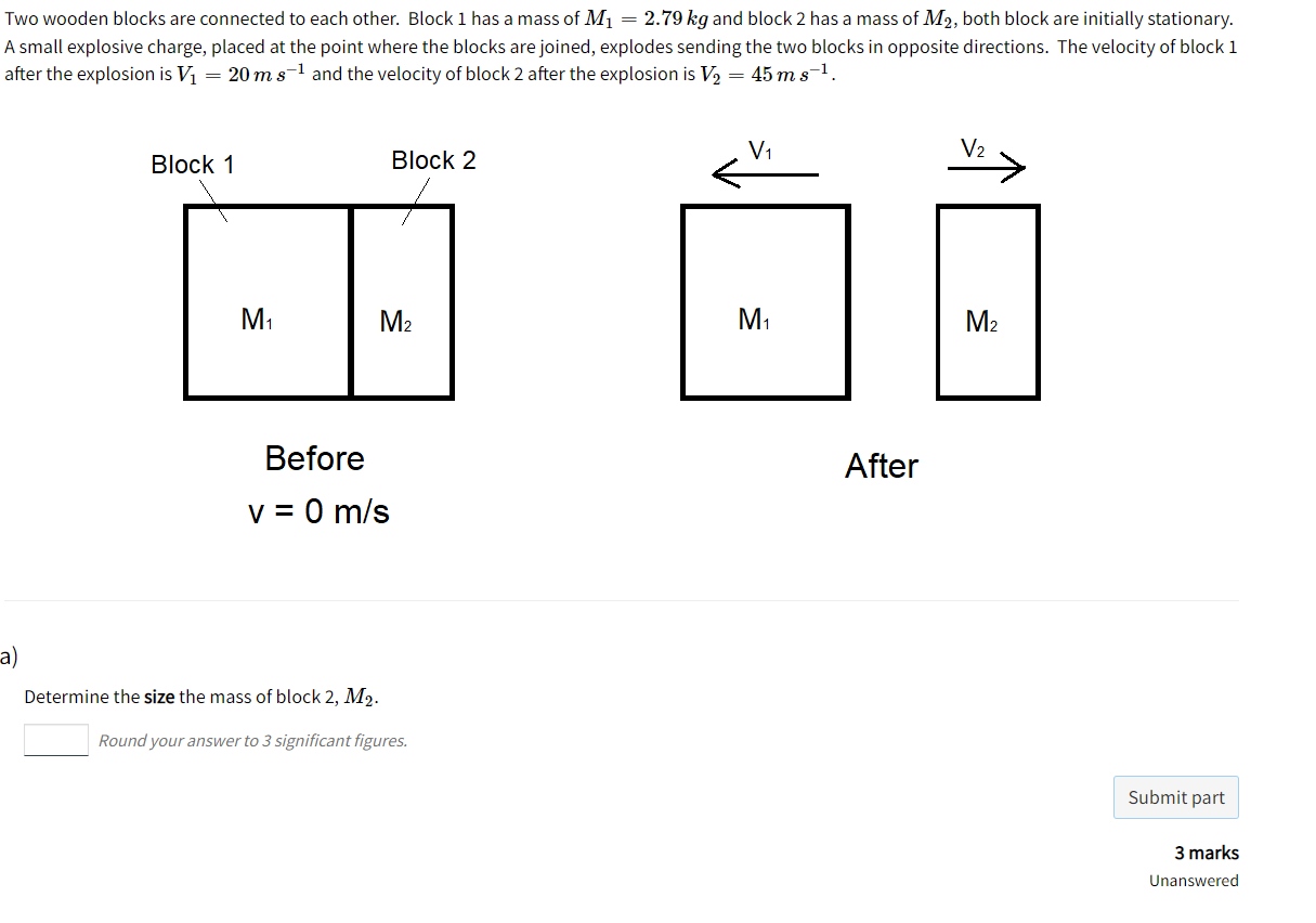 Solved Two wooden blocks are connected to each other. Block | Chegg.com
