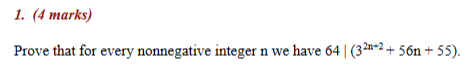 Solved 1. (4 marks) Prove that for every nonnegative integer | Chegg.com