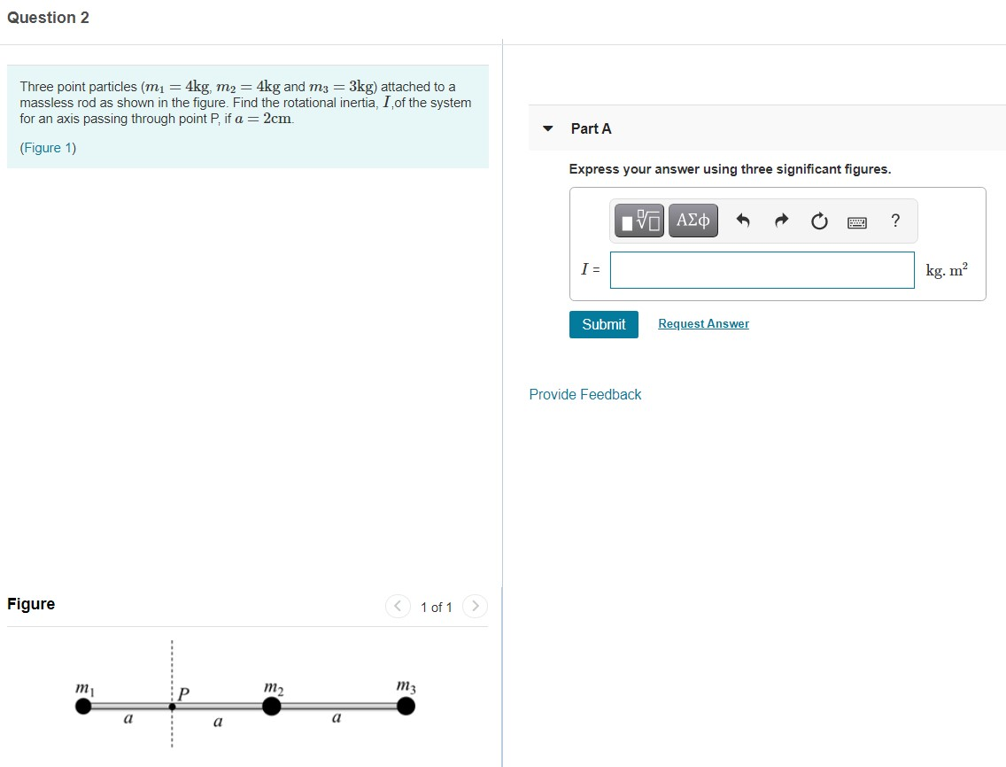 Solved Question 2 Three point particles (m1 = 4kg, m2 = 4kg | Chegg.com