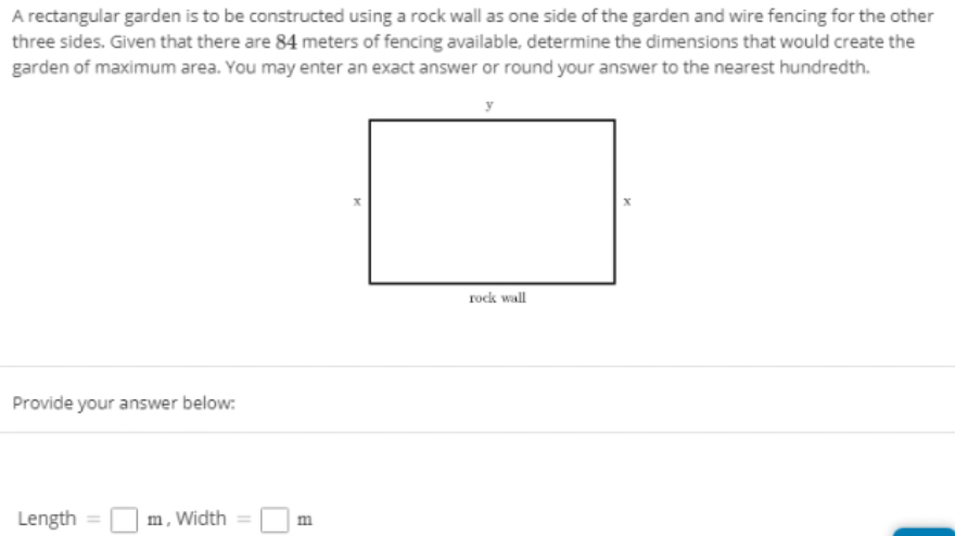 Solved A rectangular garden is to be constructed using a | Chegg.com