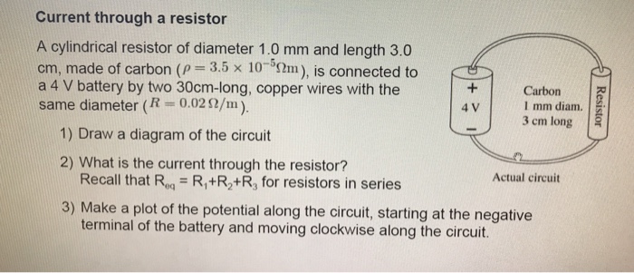 Solved Current through a resistor A cylindrical resistor of | Chegg.com