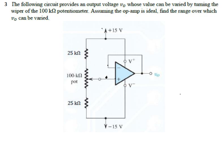 Solved 3 The following circuit provides an output voltage v0 | Chegg.com