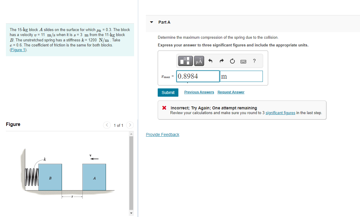 Solved The 15−kg block A slides on the surface for which | Chegg.com