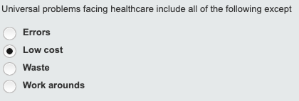Solved Universal problems facing healthcare include all of | Chegg.com