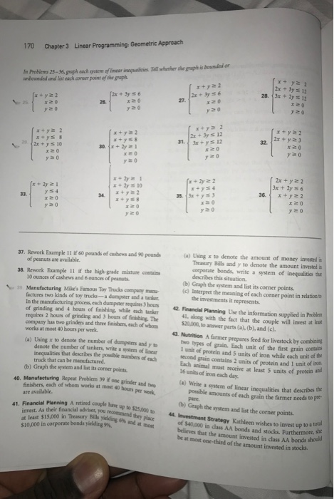 Solved 170 Chapter 3 Linear Programming: Geometric Approach | Chegg.com