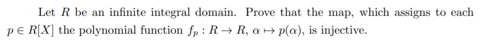 Solved Let R be an infinite integral domain. Prove that the | Chegg.com
