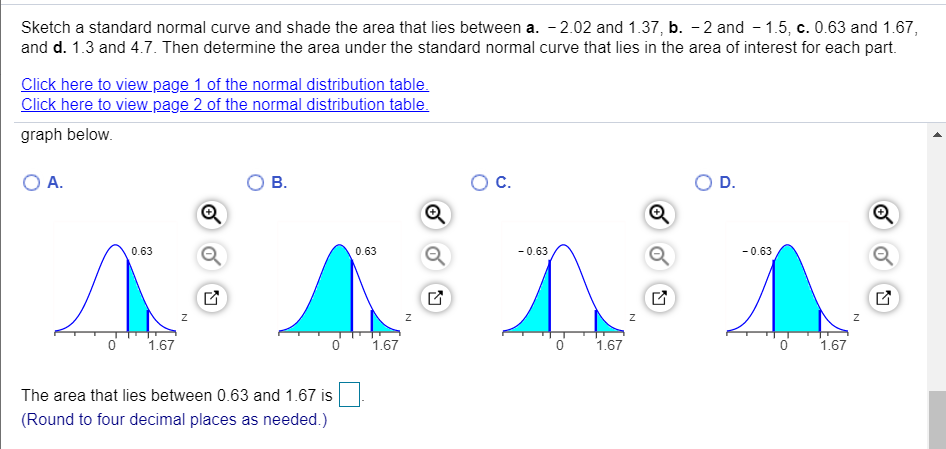 Solved Sketch A Standard Normal Curve And Shade The Area Chegg