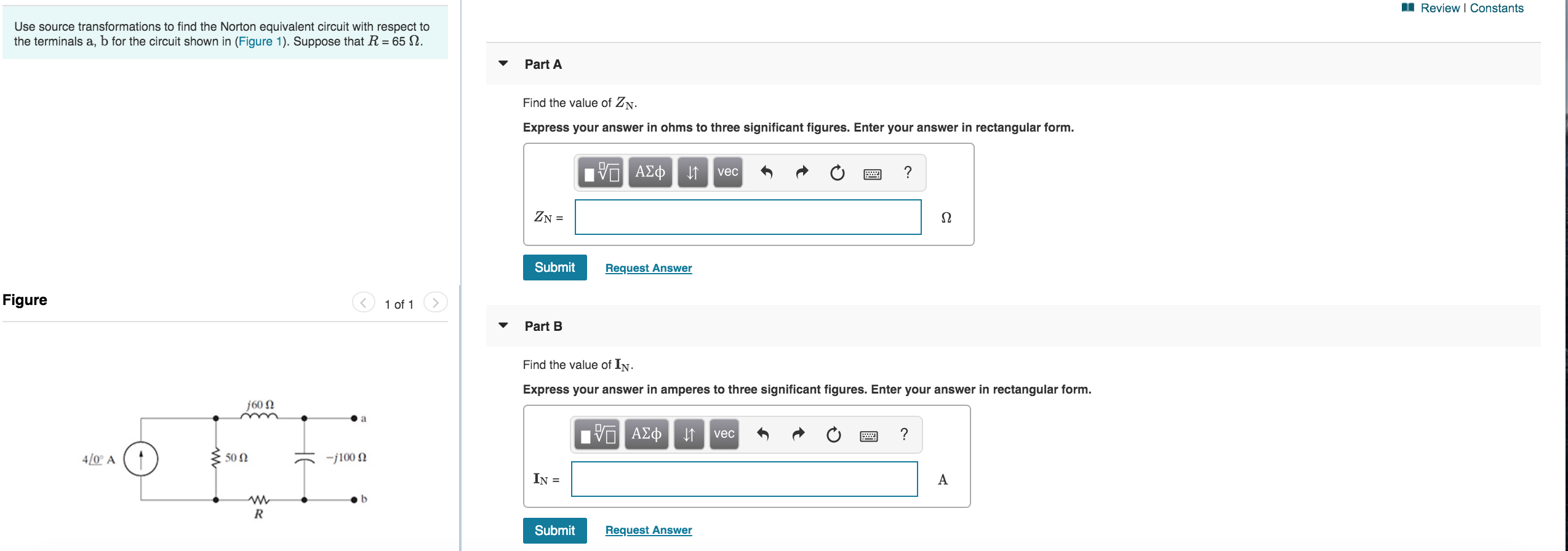 Solved: N Review | Constants Use Source Transformations To... | Chegg.com