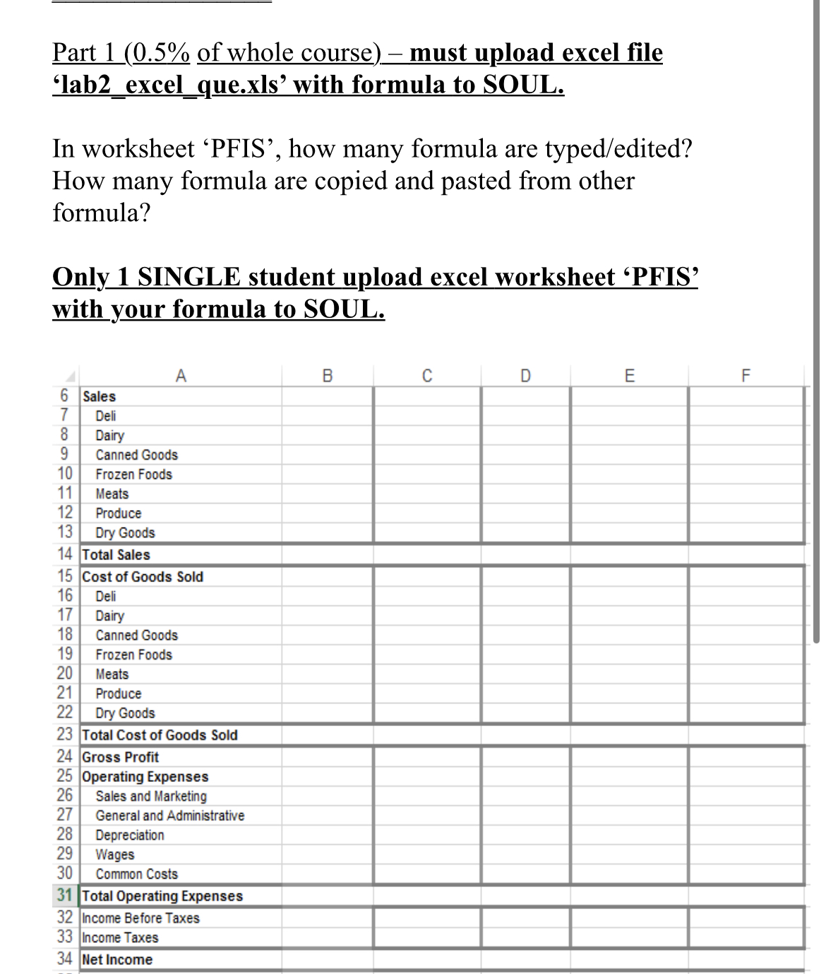 Solved Part 1(0.5% of whole course ) - must upload excel | Chegg.com