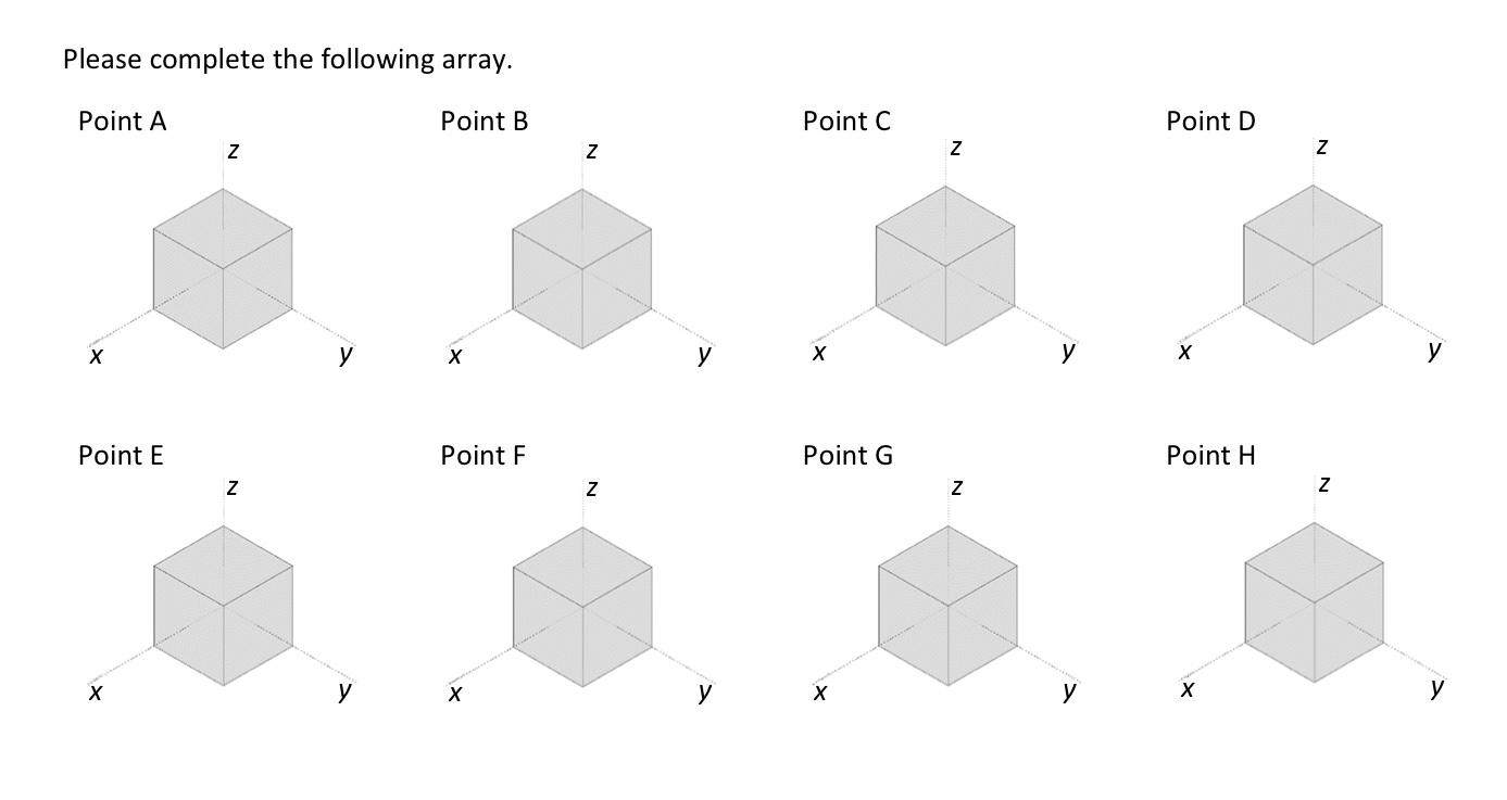 Solved Please complete the following array. Point A Point B | Chegg.com