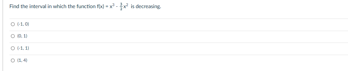 Solved Find the interval in which the function f(x)=x3−23x2 | Chegg.com