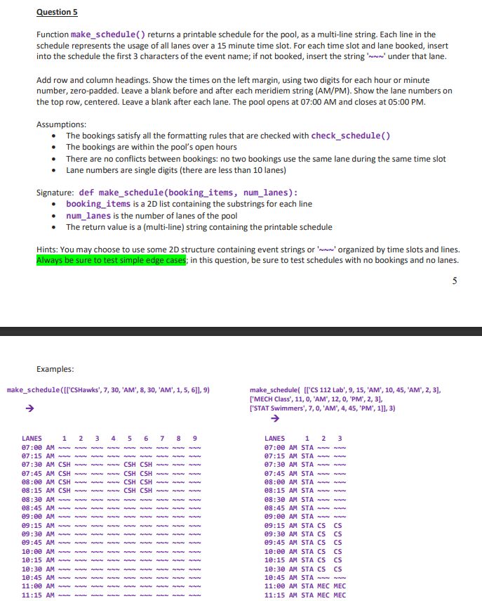 Solved python code and expected output help.I have the | Chegg.com