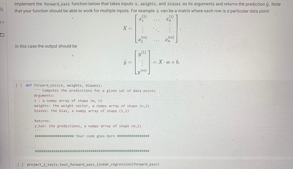 Solved + Code + Text Forward pass Q The linear regression | Chegg.com
