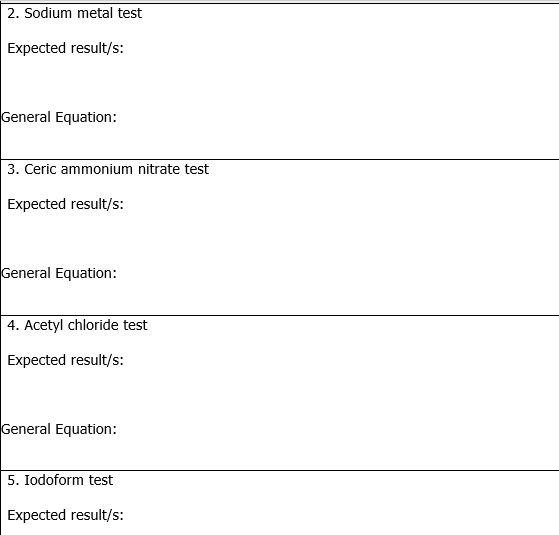 Solved 2. Sodium metal test Expected result/s: General | Chegg.com