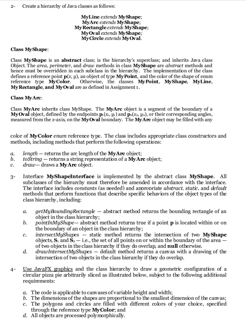 Solved 2- Class My Shape: Class MyShape is an abstract | Chegg.com