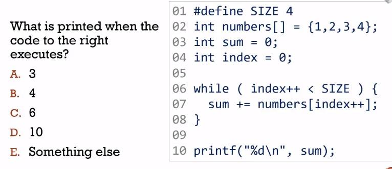 Solved \begin{tabular}{l|l} What is printed when the & 01 | Chegg.com