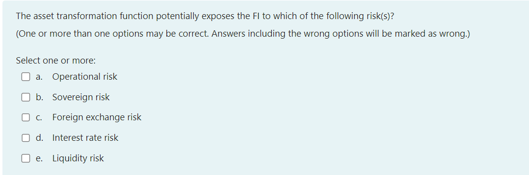 Solved The asset transformation function potentially exposes | Chegg.com