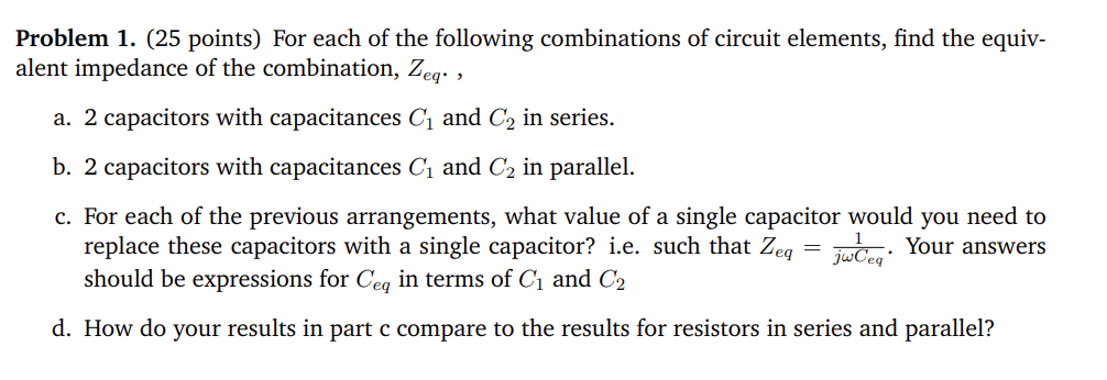 Solved Problem 1. (25 points) For each of the following | Chegg.com