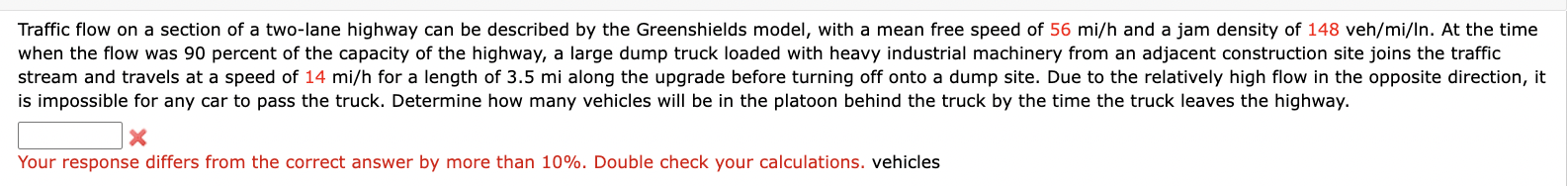 Solved Traffic flow on a section of a two-lane highway can | Chegg.com