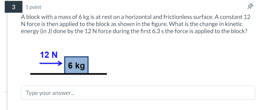Solved A block with a mass of 6 ﻿kg is at rest on a | Chegg.com
