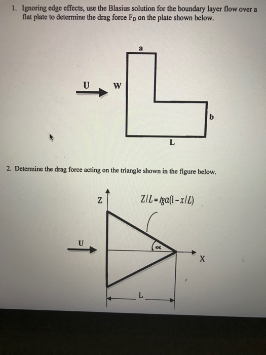 Solved 1. Ignoring edge effects, use the Blasius solution | Chegg.com