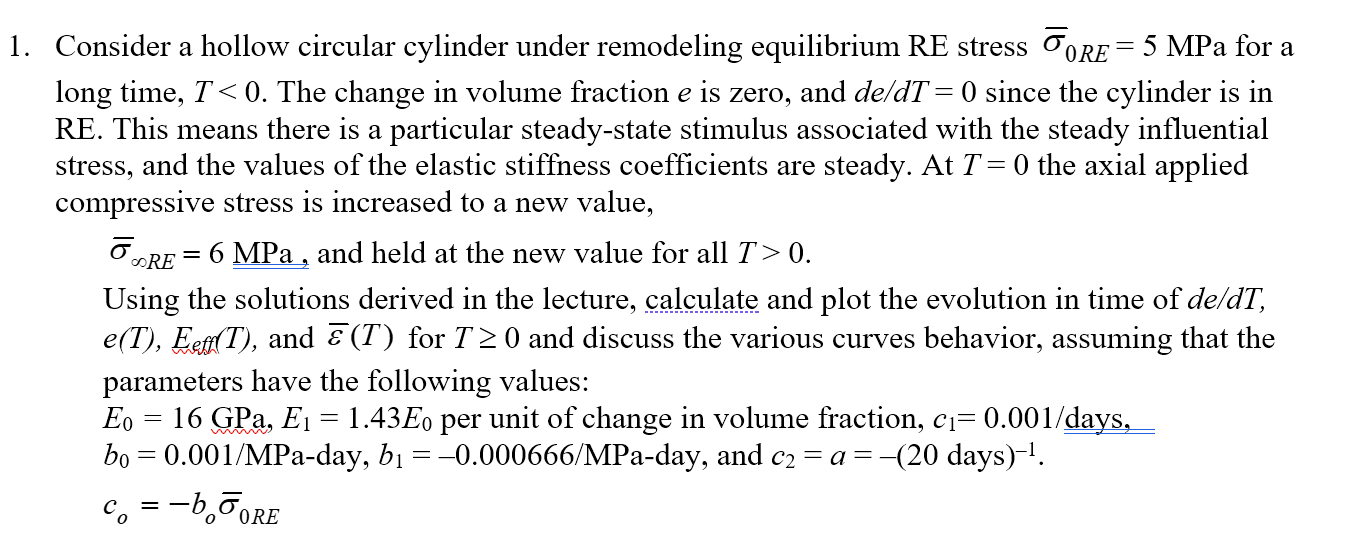Solved Consider a hollow circular cylinder under remodeling | Chegg.com