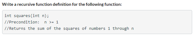 Solved Write A Recursive Function Definition For The 9053