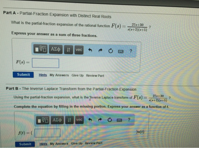 Solved Partial-Fraction Expansion with Distinct Real Roots | Chegg.com