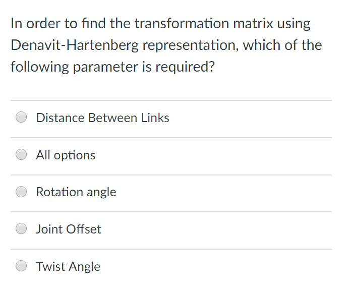 Solved In order to find the transformation matrix using | Chegg.com