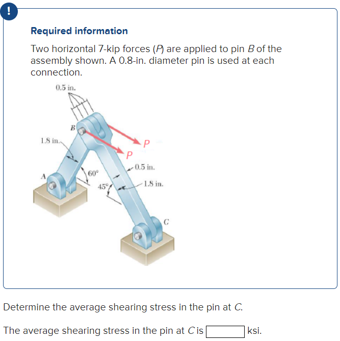 Solved Required information Two horizontal 7-kip forces (P) | Chegg.com
