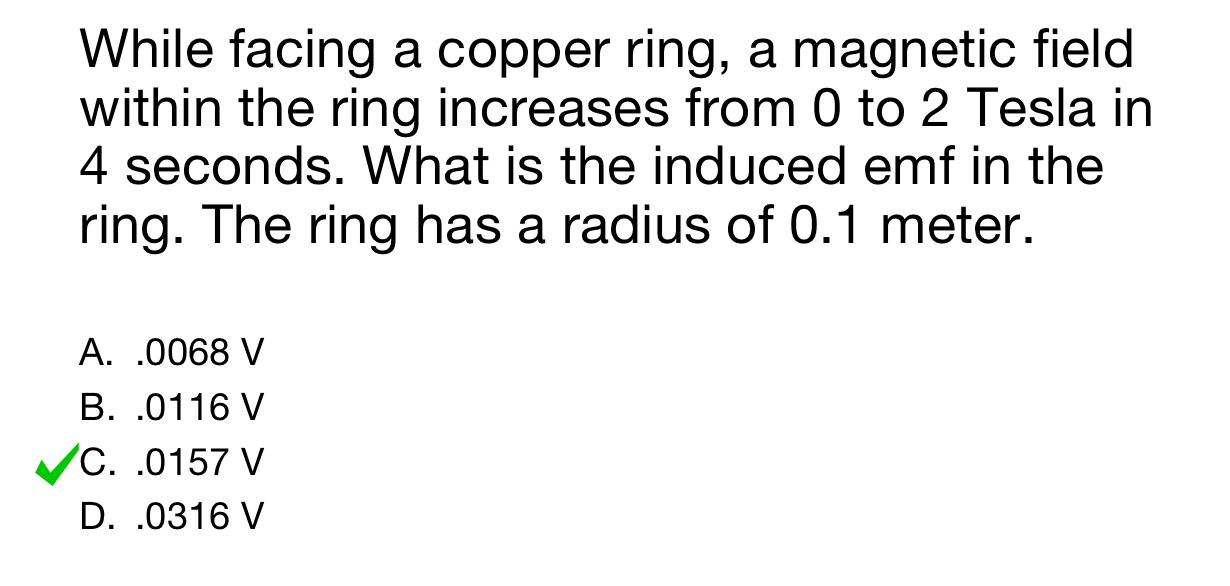 Solved While facing a copper ring, a magnetic field within | Chegg.com