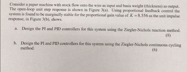 Solved Consider a paper machine with stock flow onto the | Chegg.com