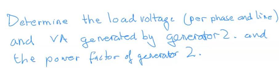 Solved EXERCISE A load is supplied by 2 generators over | Chegg.com