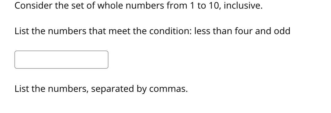Solved Consider the set of whole numbers from 1 to 10, | Chegg.com