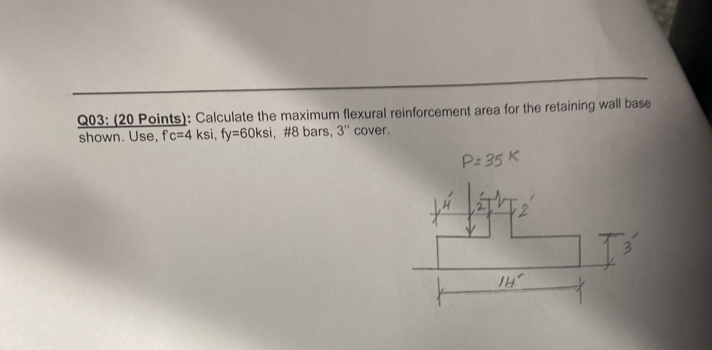 Solved Q03: (20 Points): Calculate the maximum flexural | Chegg.com