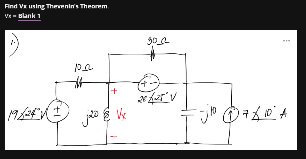Solved Find the value of Vx using Thevenin's Theorem. Show | Chegg.com