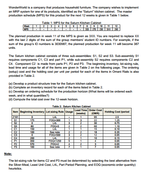 The MRP records and calculations must be done by | Chegg.com