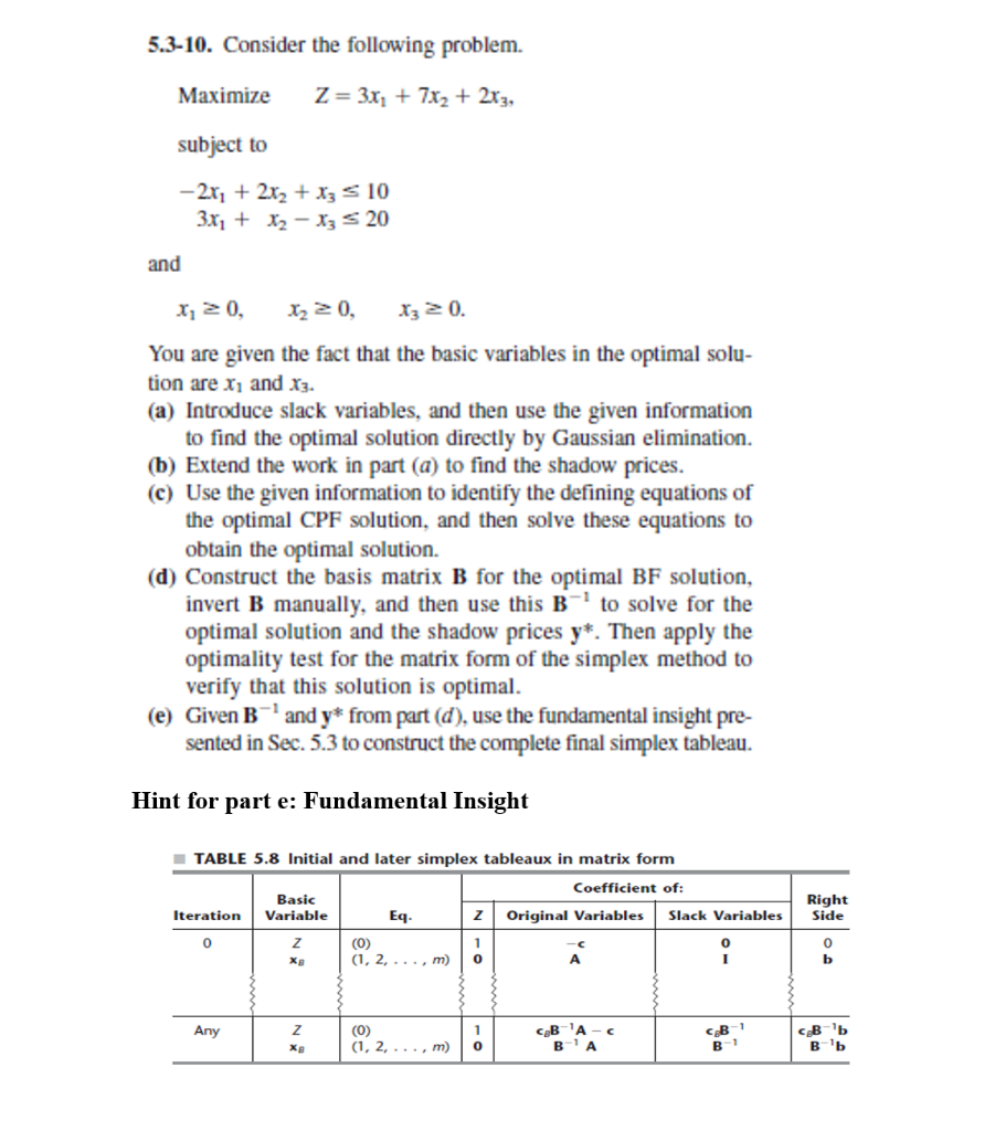 Solved 5.3-10. Consider the following problem. Maximize | Chegg.com